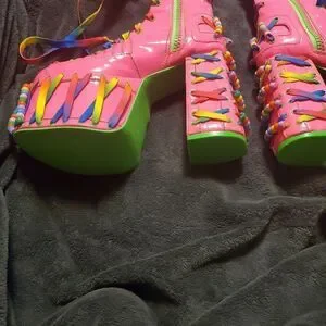 Club Exx | Shoes | Club Exxpink Rave Kandi Beaded Platform Shoessize 7 ...